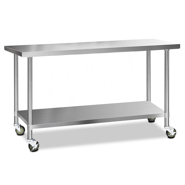 Stainless Steel Medical Work Bench Trolley - 1829MM x 610MM | Tatt Lab